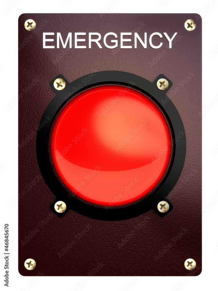 Emergency stop button on a white background Stock Illustration | Adobe ...