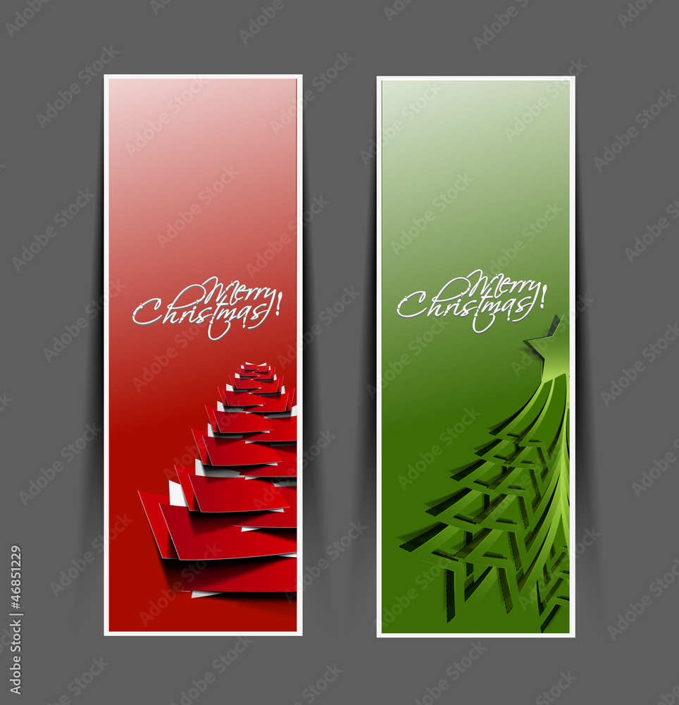 christmas tree banner, eps10 vector illustration Stock Vector | Adobe Stock