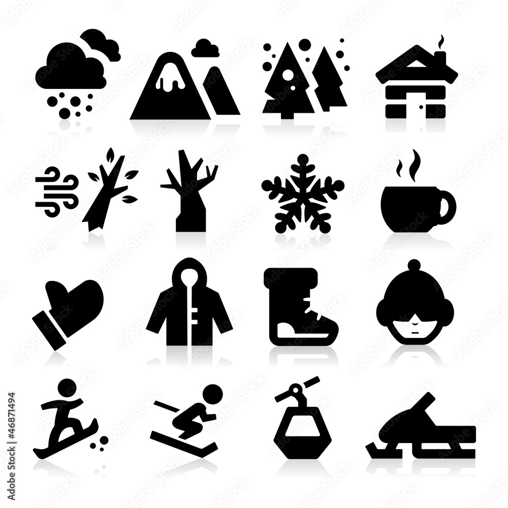 Winter icons Stock Vector | Adobe Stock