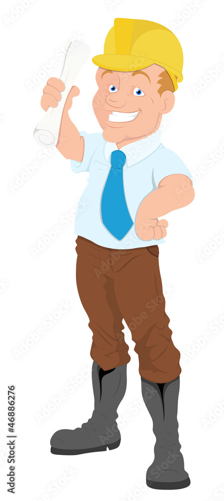 Architect - Cartoon Character - Vector Illustration Stock Vector ...