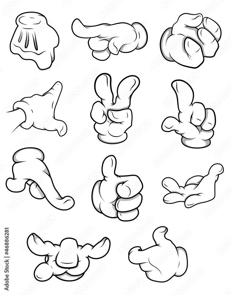 Cartoon Hands Illustrations Stock Vector | Adobe Stock