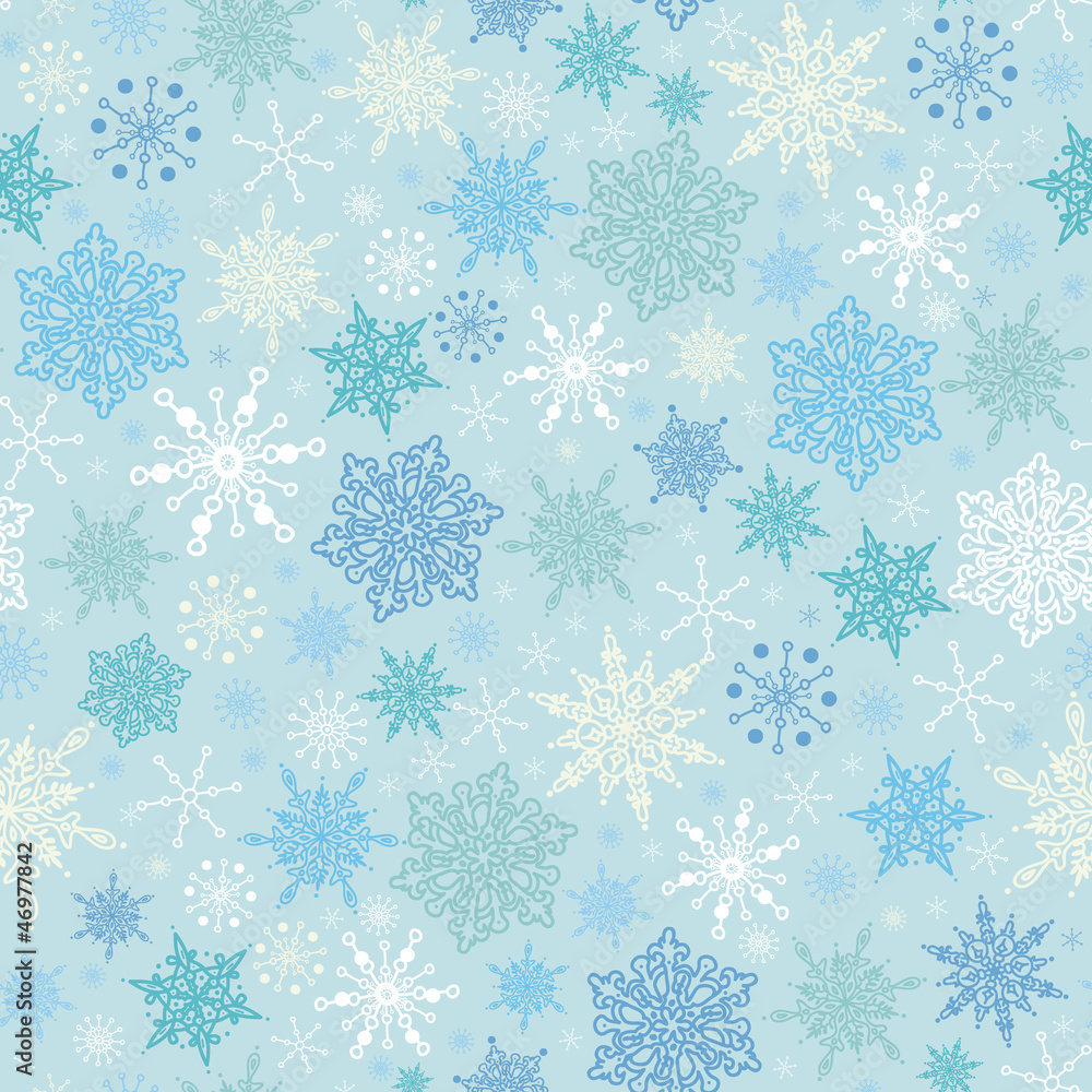 Vector Subtle Snowflake Texture Seamless Pattern Background with Stock ...