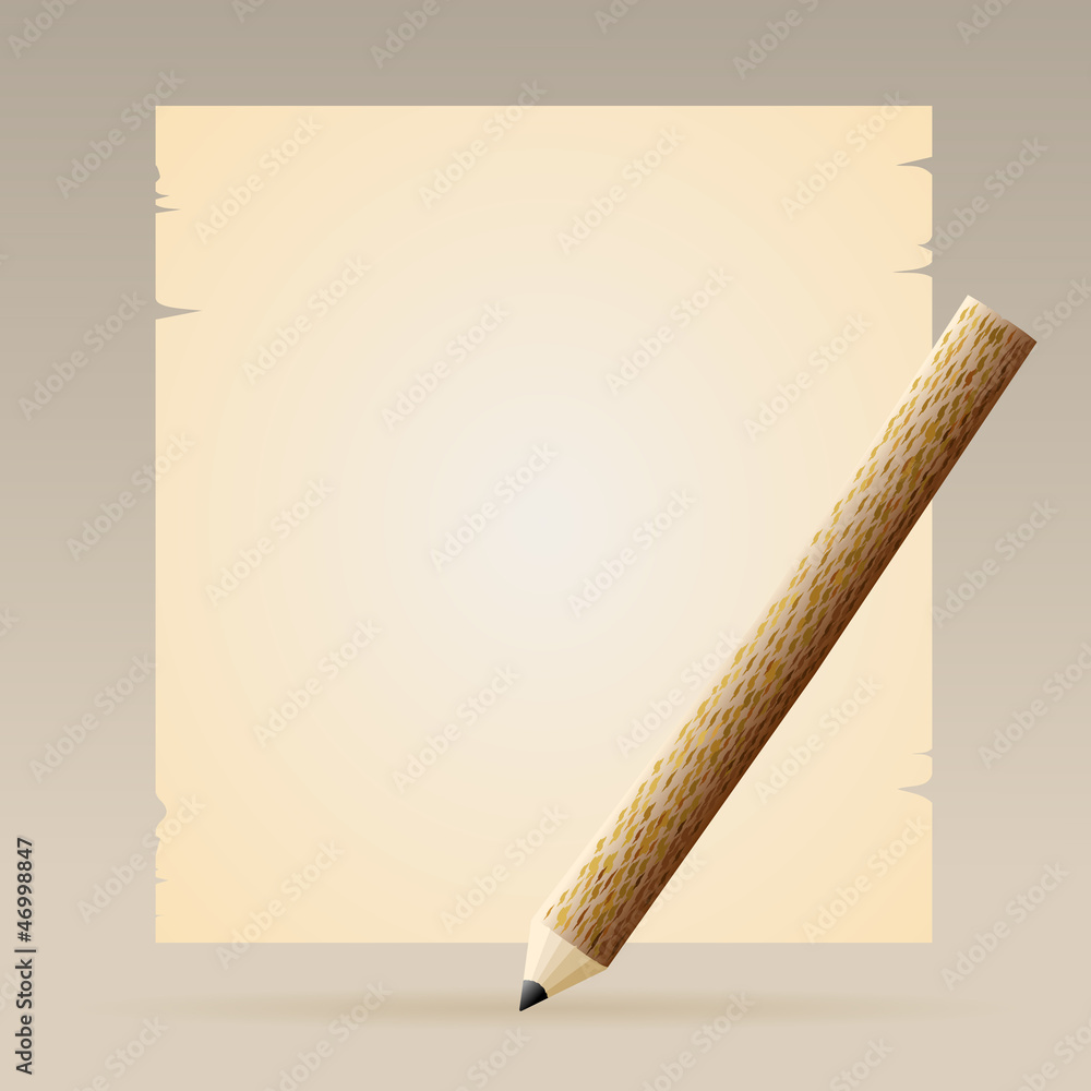 Pencil and old paper Stock Vector | Adobe Stock