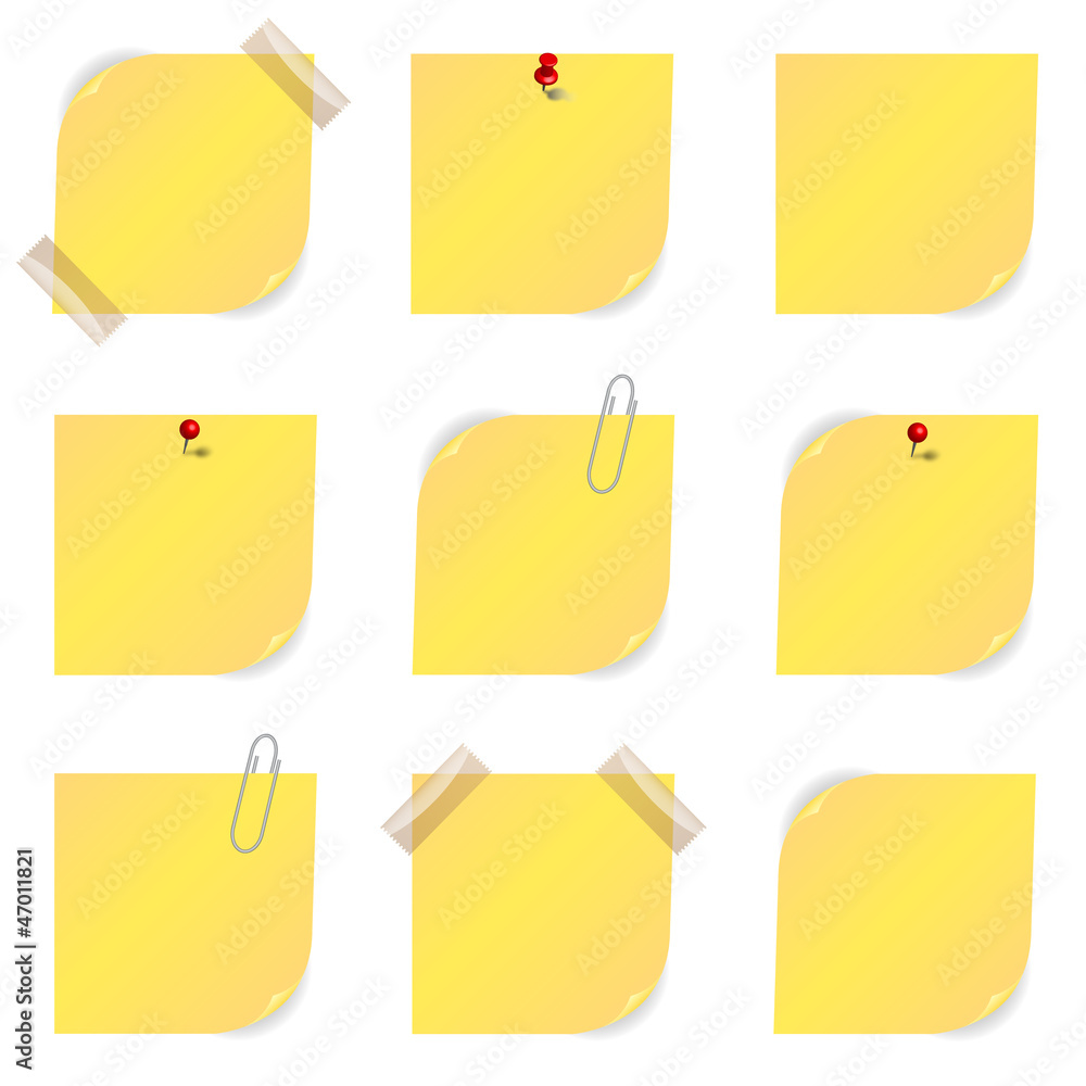 Notizzettel Set Stock Vector | Adobe Stock