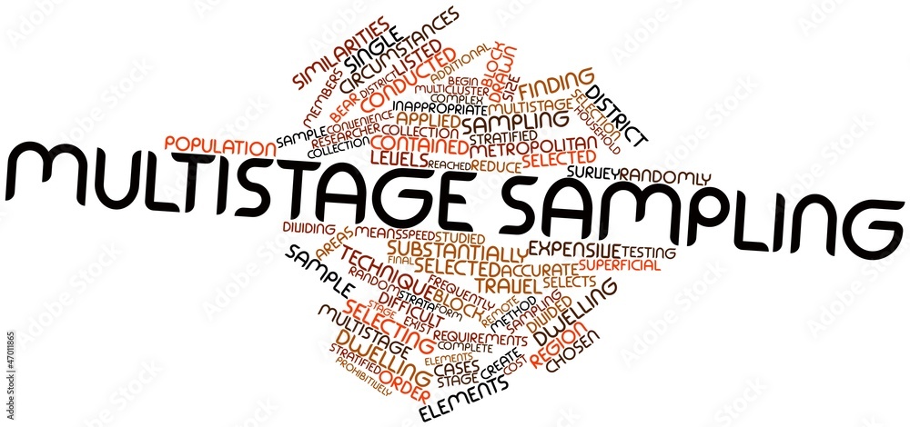 Word cloud for Multistage sampling Stock Illustration | Adobe Stock