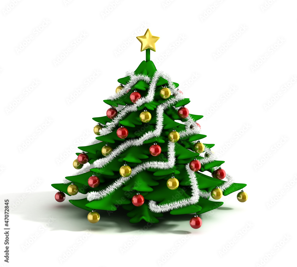 christmas tree 3d illustration Stock Illustration | Adobe Stock