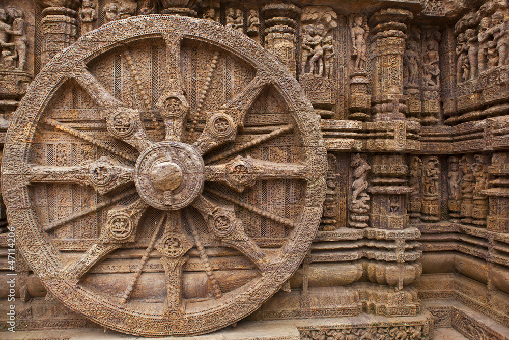 Chariot Wheel, Konark Sun Temple, Orissa. Stock Photo | Adobe Stock