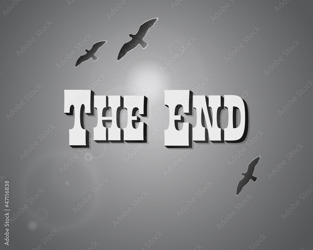 Realistic retro movie ending screen still - The End - Editable Vector ...