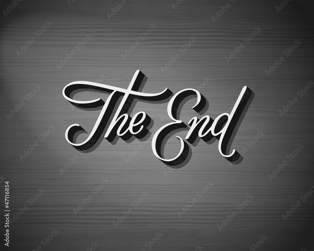 Realistic retro movie ending screen still - The End - Editable Vector ...