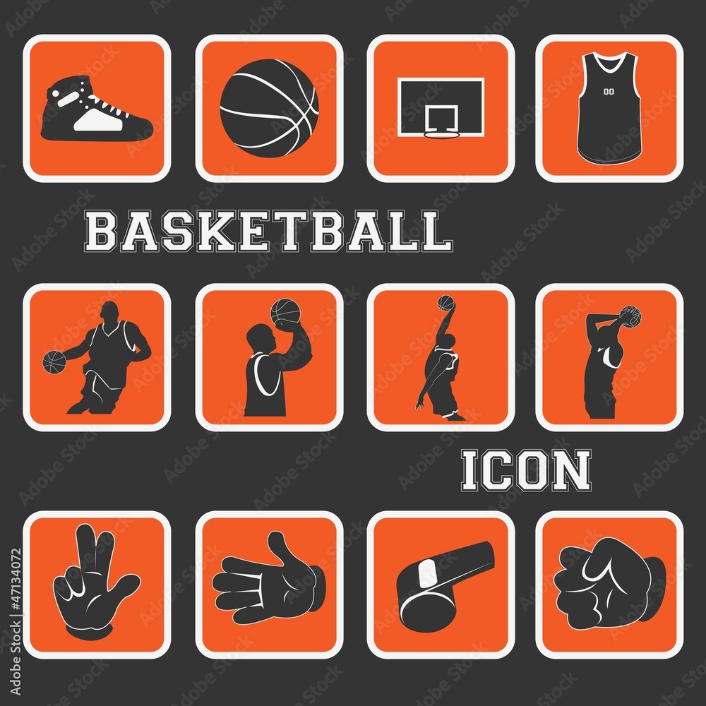 basketball nice icon and pictogram complete collection set Stock Vector ...