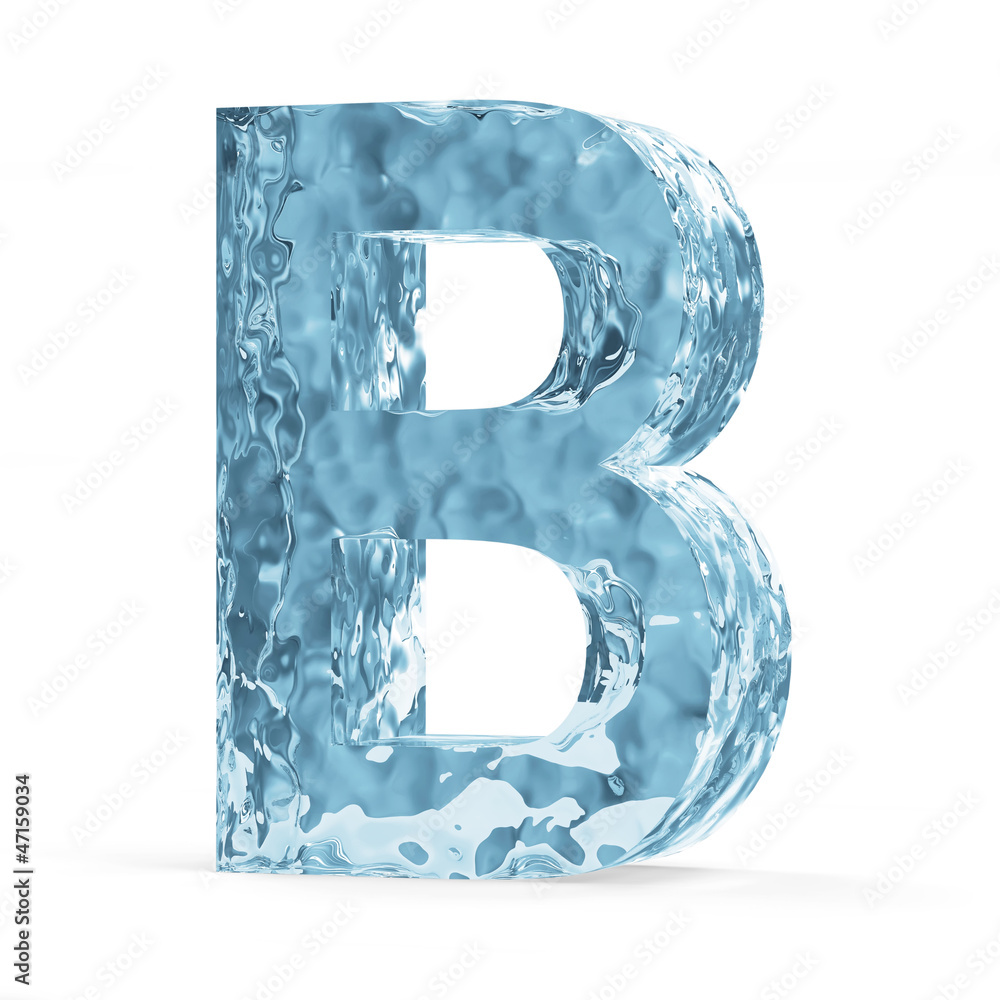 Water Alphabet isolated on white background (Letter B) Stock ...