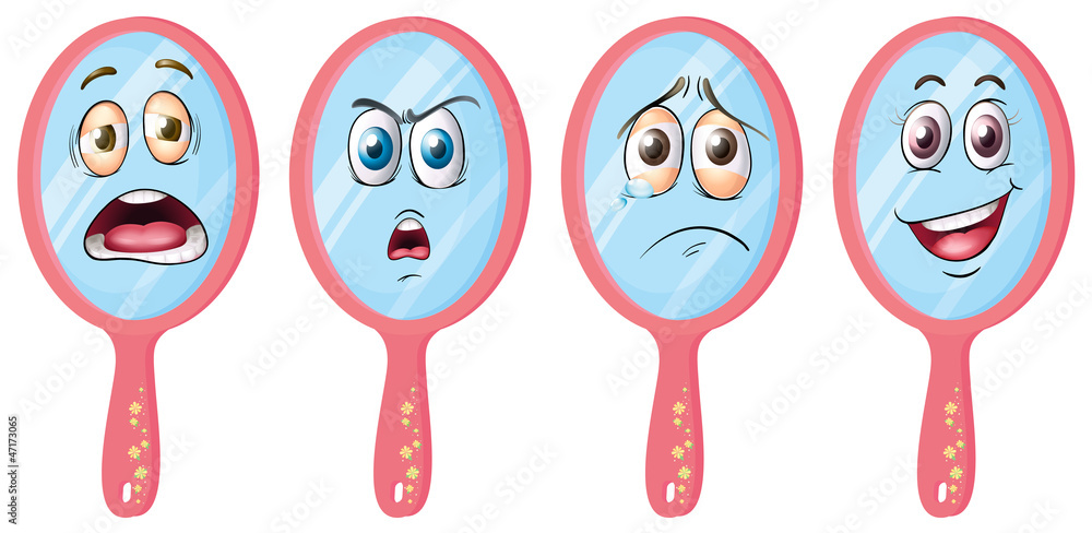 mirrors with face Stock Vector | Adobe Stock