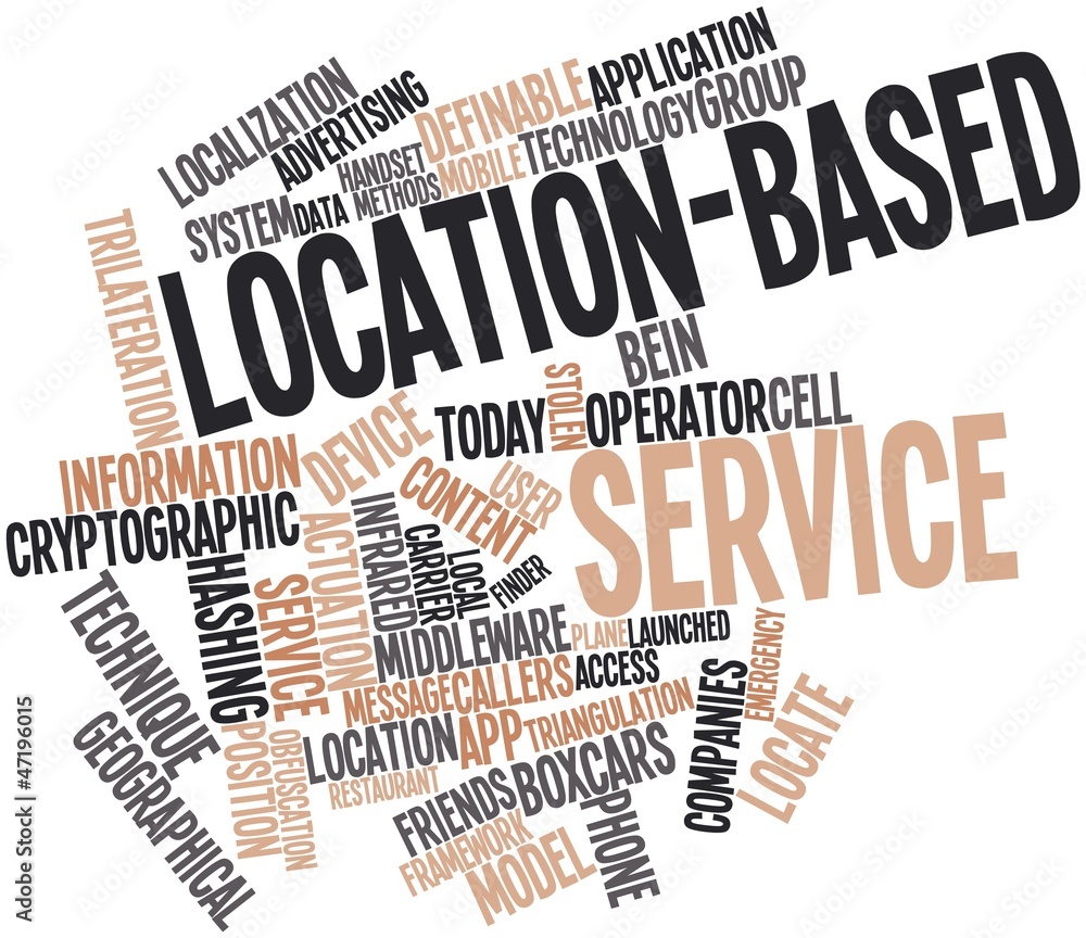 Word cloud for Location-based service Stock Illustration | Adobe Stock