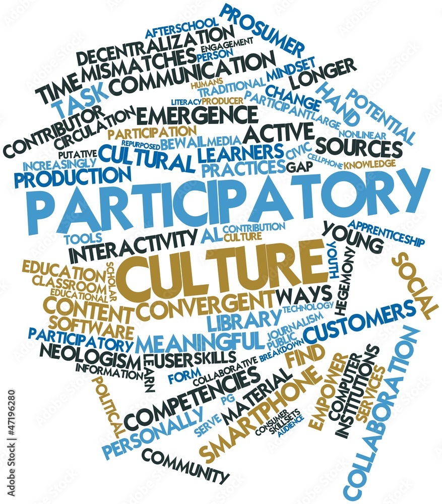 Word cloud for Participatory culture Stock Illustration | Adobe Stock