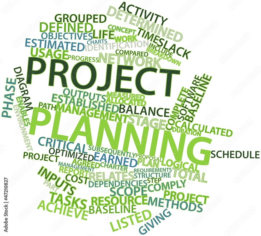 Word cloud for Project planning ilustração do Stock | Adobe Stock