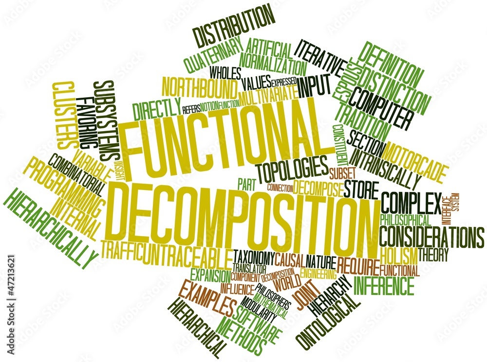 Word cloud for Functional decomposition Stock Illustration | Adobe Stock