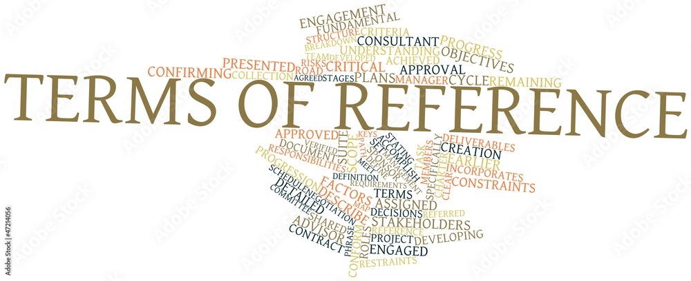 Word cloud for Terms of reference Stock Illustration | Adobe Stock