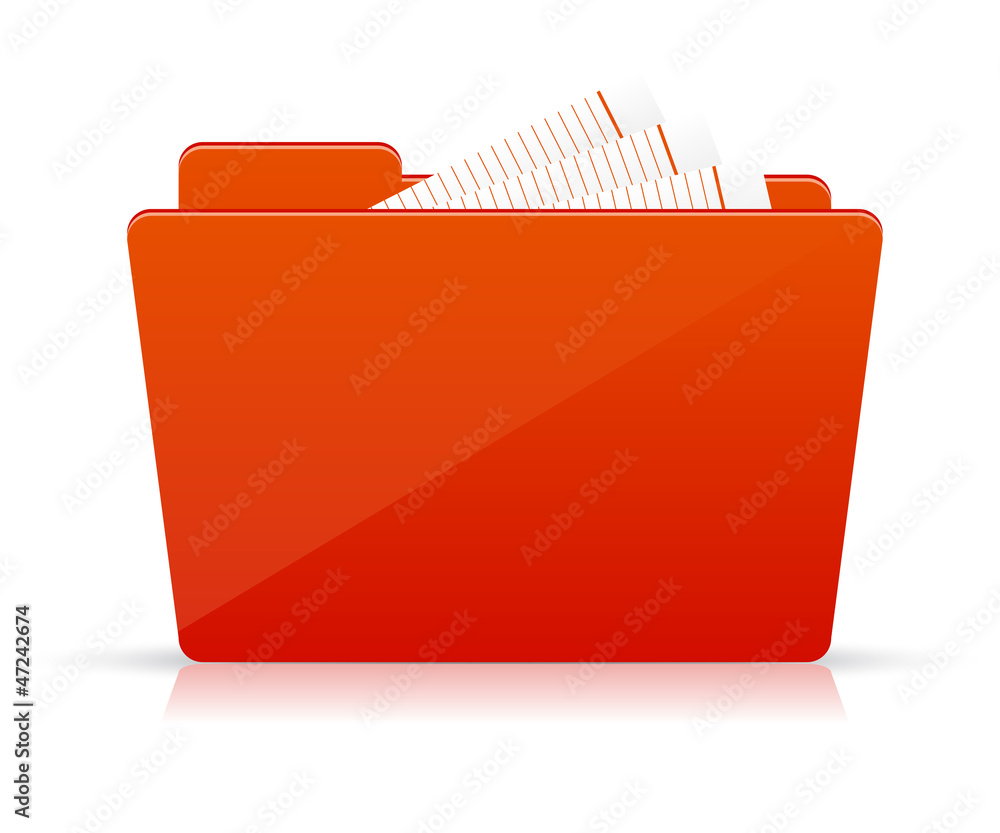 Red file folder icon Stock Vector | Adobe Stock