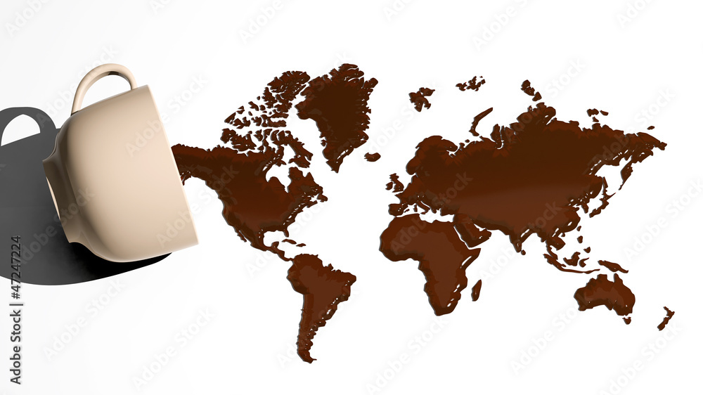 World map made of coffee stains Stock Illustration | Adobe Stock