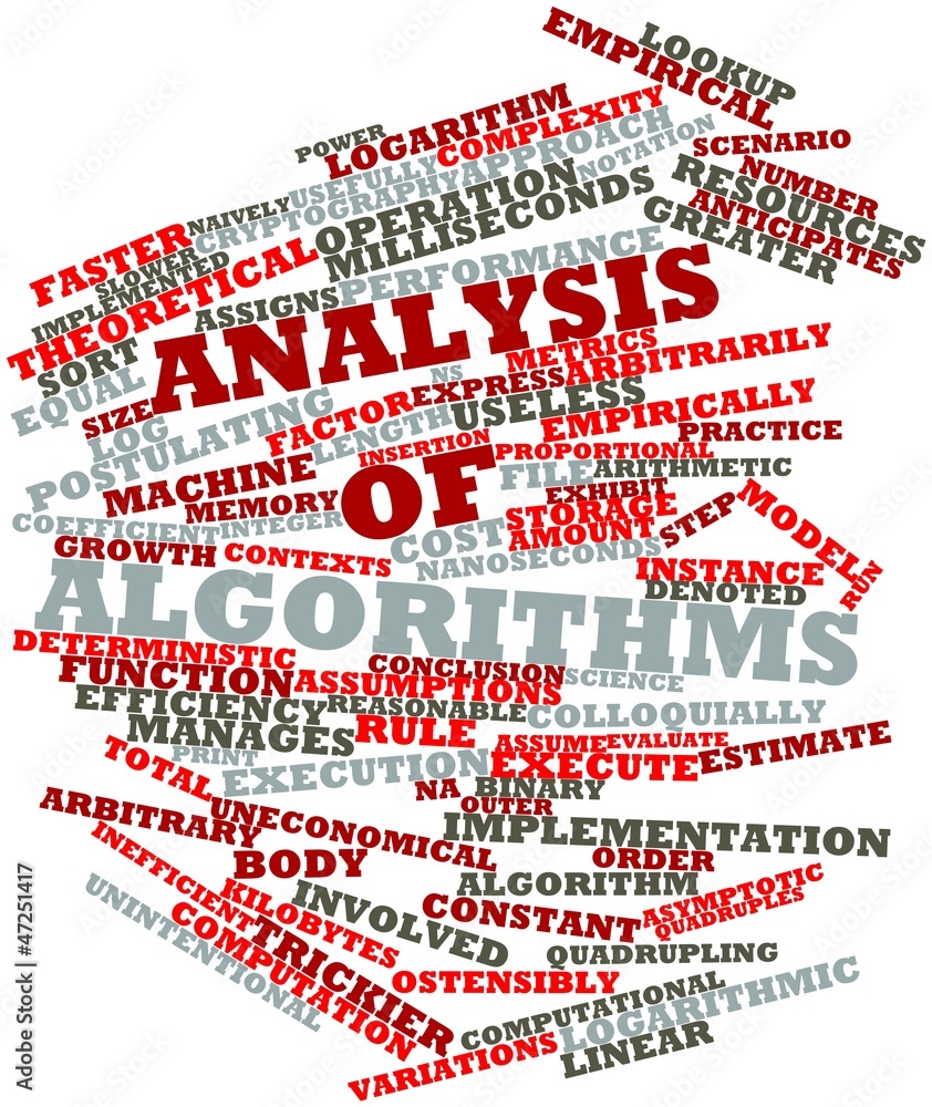 Word cloud for Analysis of algorithms Stock Illustration | Adobe Stock