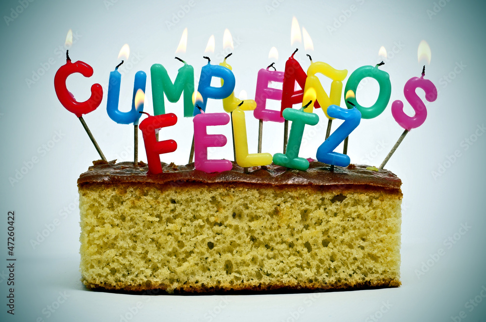 cumpleanos feliz, happy birthday in spanish Stock Photo | Adobe Stock