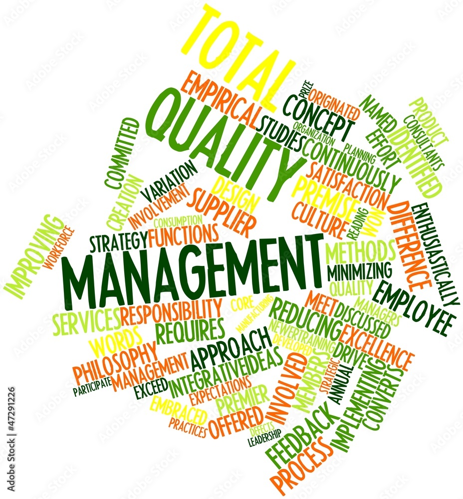 Word cloud for Total quality management Stock Illustration | Adobe Stock