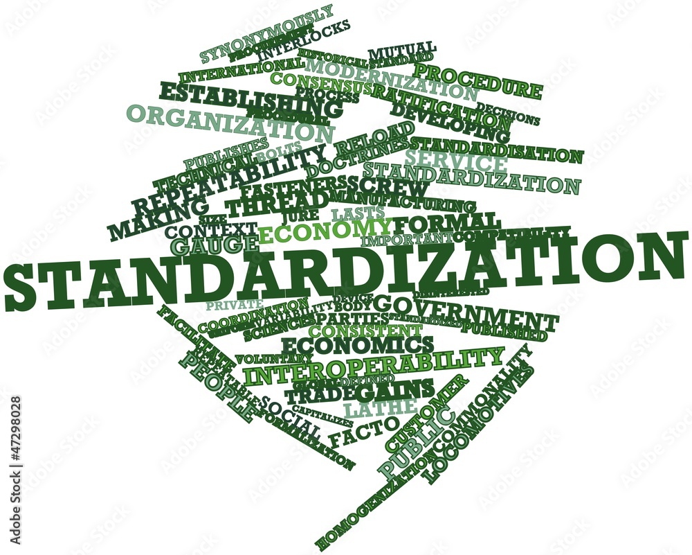Word cloud for Standardization Stock Illustration | Adobe Stock