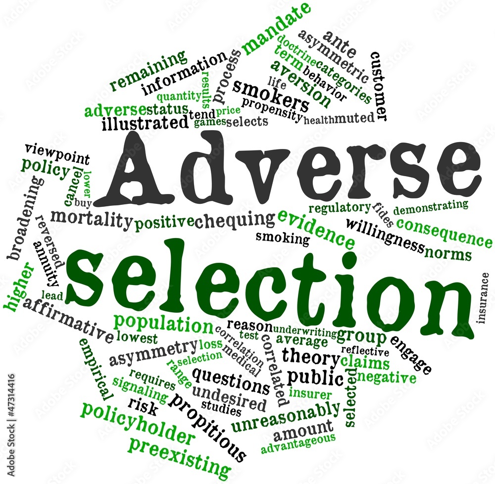 Word cloud for Adverse selection Stock Illustration | Adobe Stock