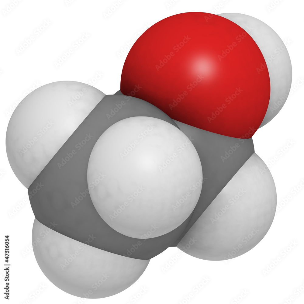Ethanol (EtOH, alcohol) molecule, chemical structure Stock Illustration ...