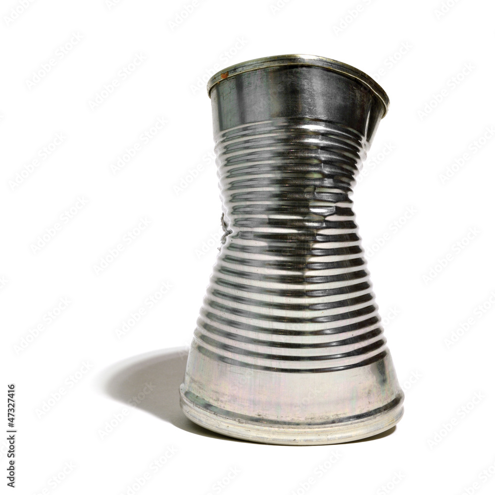 Bent tin can Stock Photo | Adobe Stock