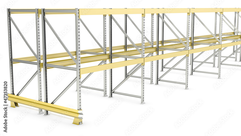 Row of double sided pallet racks Stock Illustration | Adobe Stock