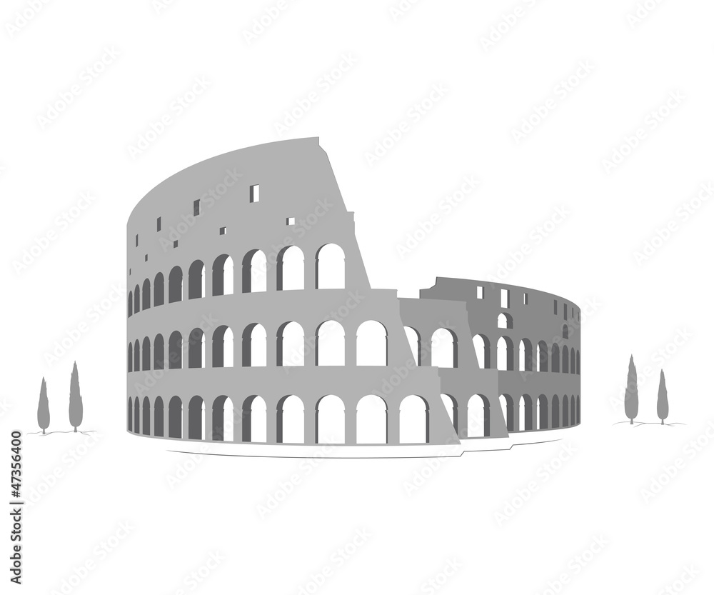 Silhouette of Colosseum Stock Vector | Adobe Stock