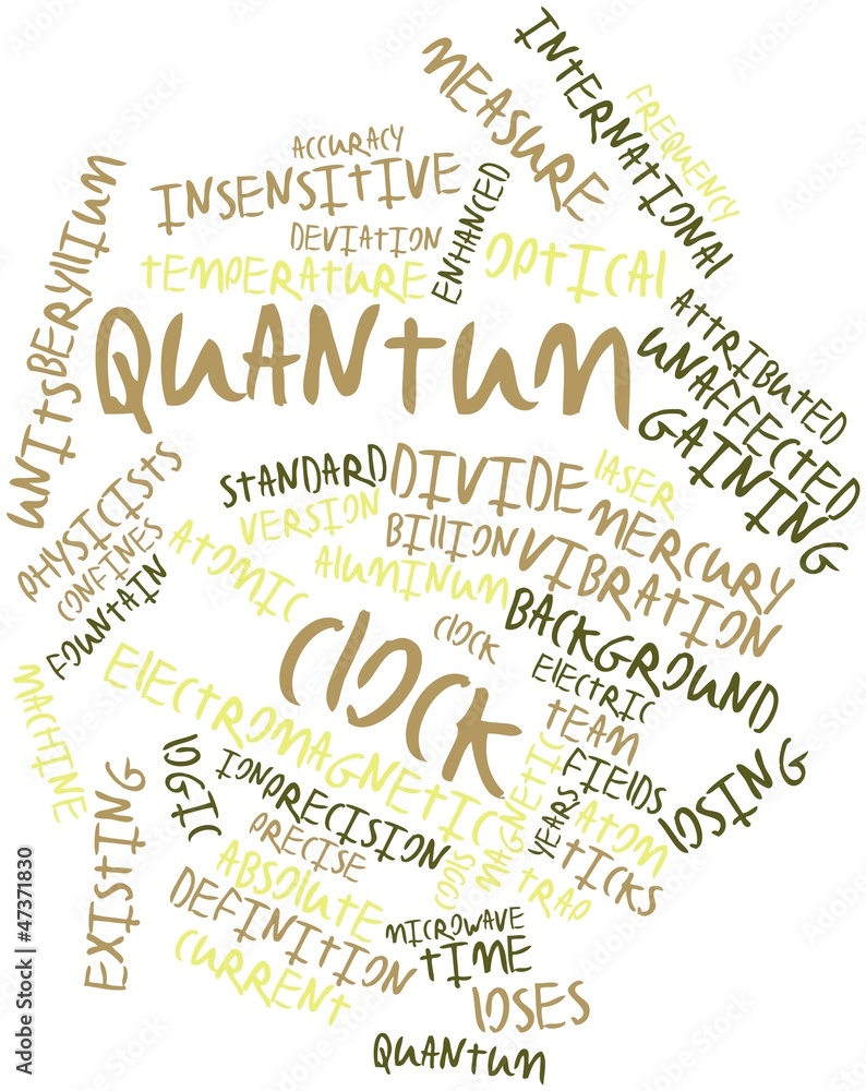 Word cloud for Quantum clock Stock Illustration | Adobe Stock