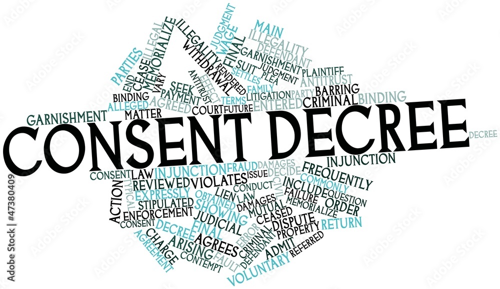 Word cloud for Consent decree Stock Illustration | Adobe Stock