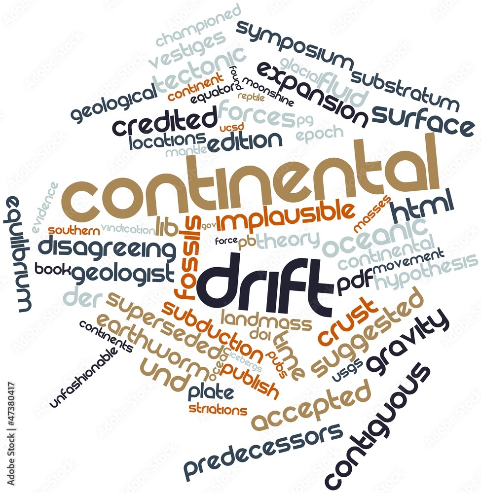Word cloud for Continental drift Stock Illustration | Adobe Stock