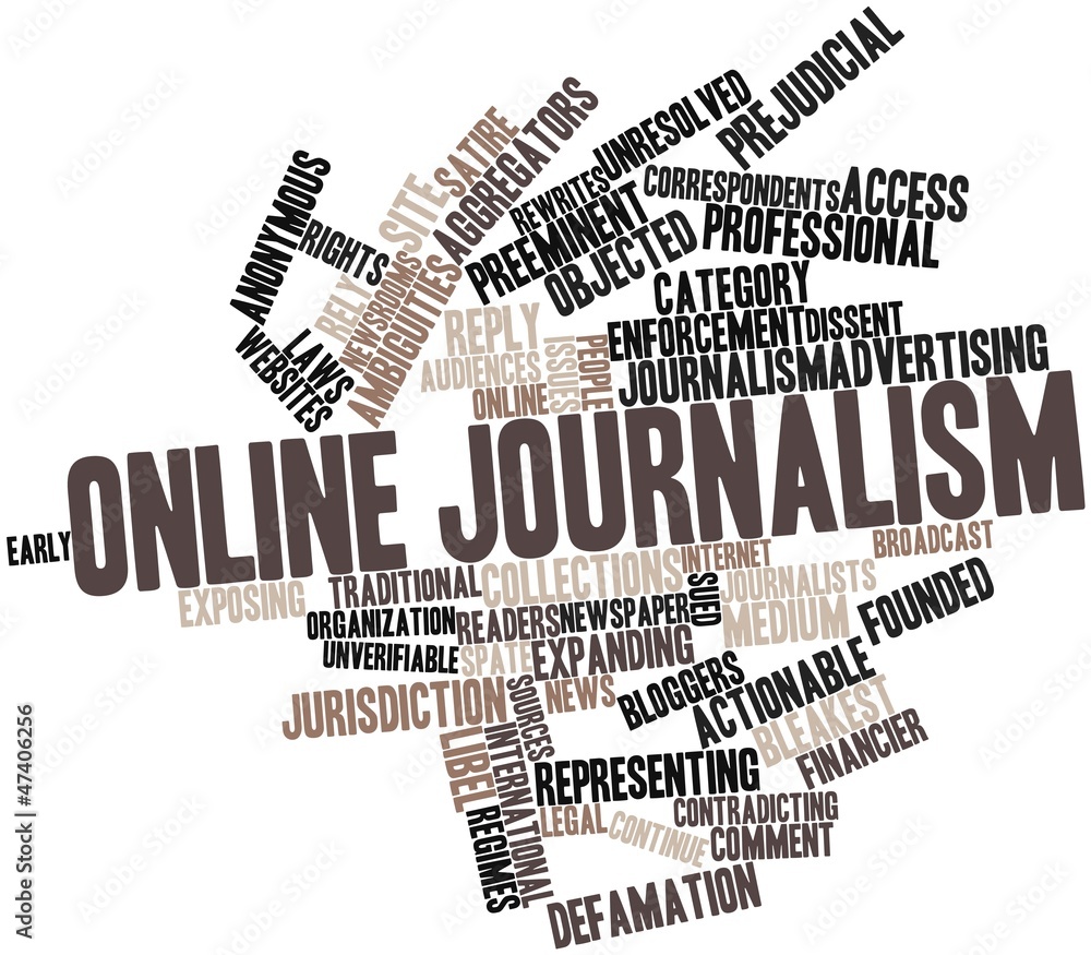 Word cloud for Online journalism Stock Illustration | Adobe Stock