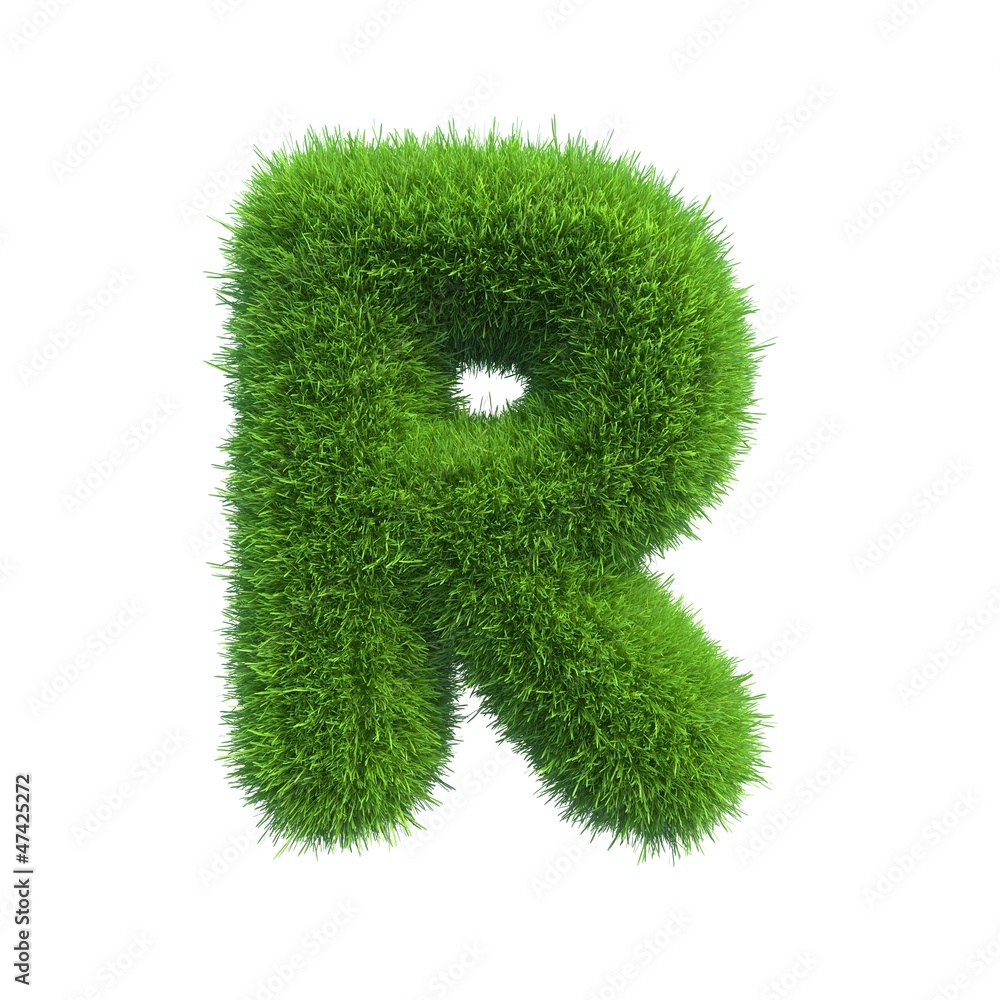grass letter R isolated on white background Stock Illustration | Adobe ...