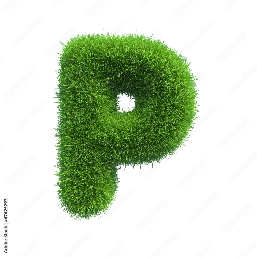 grass letter P isolated on white background Stock Illustration | Adobe ...