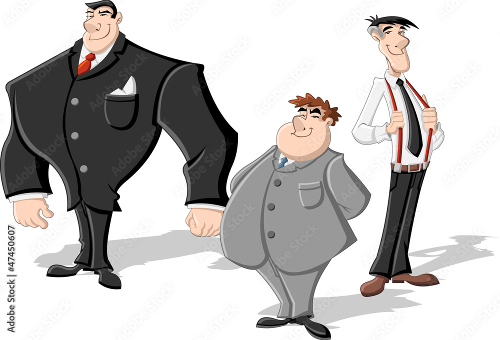 Group of three cartoon business men. Professionals. Stock Vector ...