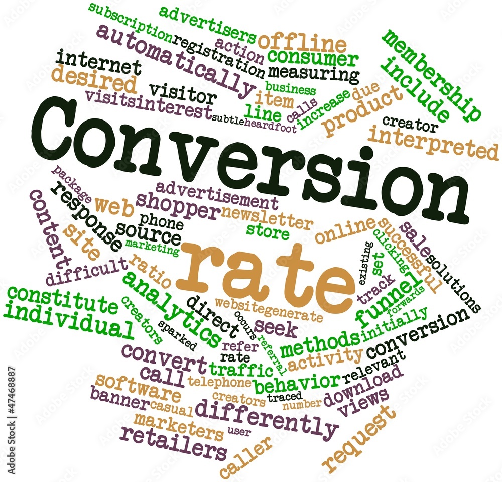 Word cloud for Conversion rate Stock Illustration | Adobe Stock