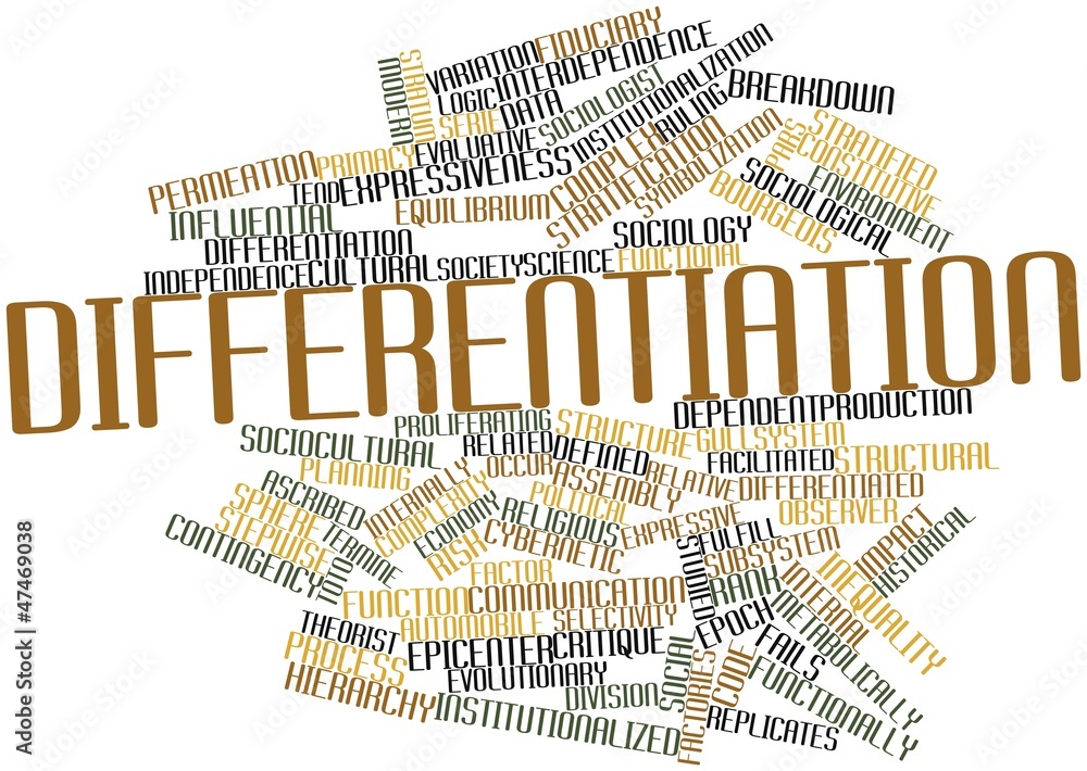 Word cloud for Differentiation Stock Illustration | Adobe Stock