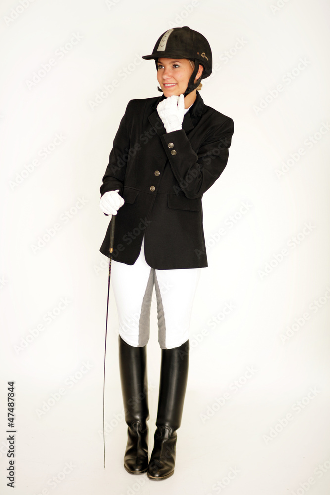 Hübsche Reiterin Stock-Foto | Adobe Stock