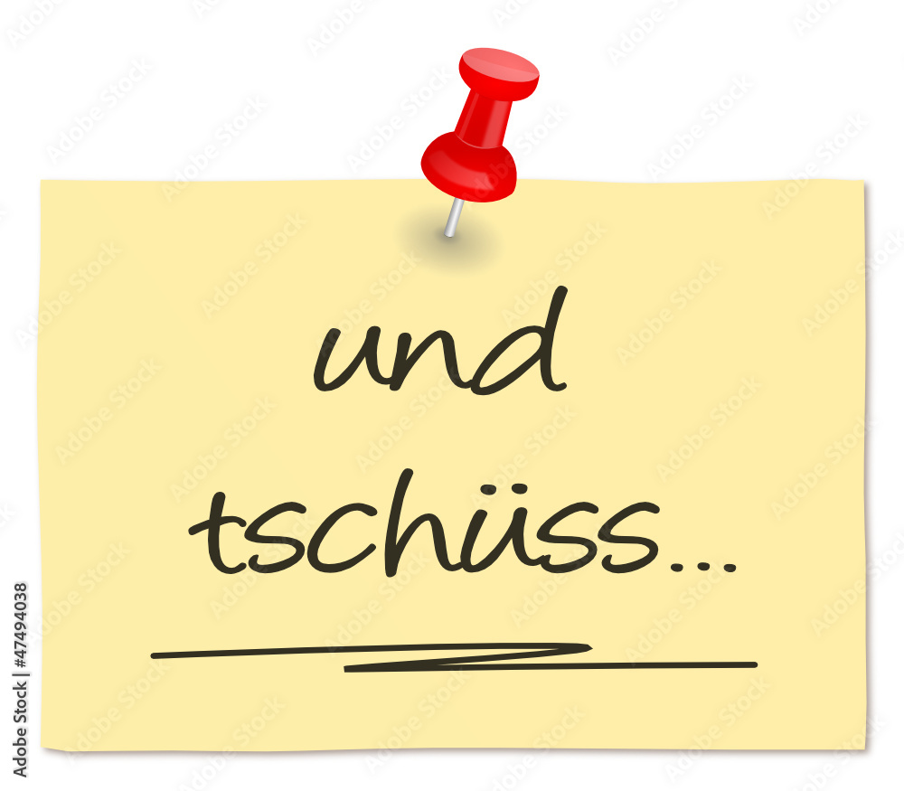 Zettel - und tschüss Stock Vector | Adobe Stock