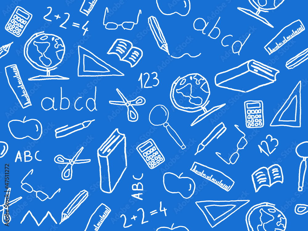 Seamless school texture Stock Vector | Adobe Stock