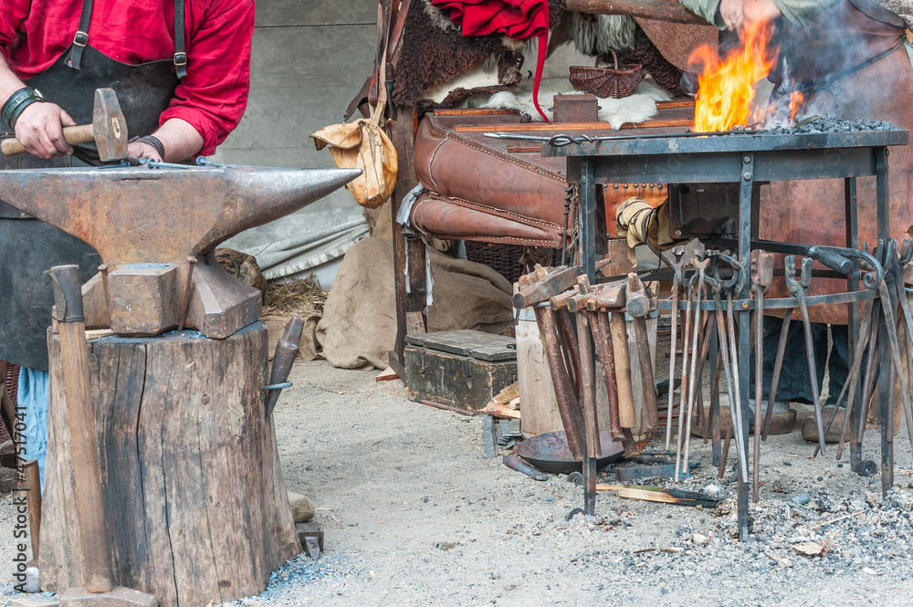 Schmied bei der Arbeit Stock Photo | Adobe Stock