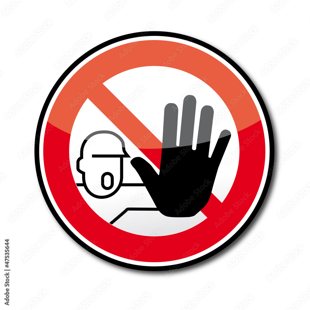 Achtung Anhalten Kein Durchgang Zutritt verboten Schild Stock Vector ...