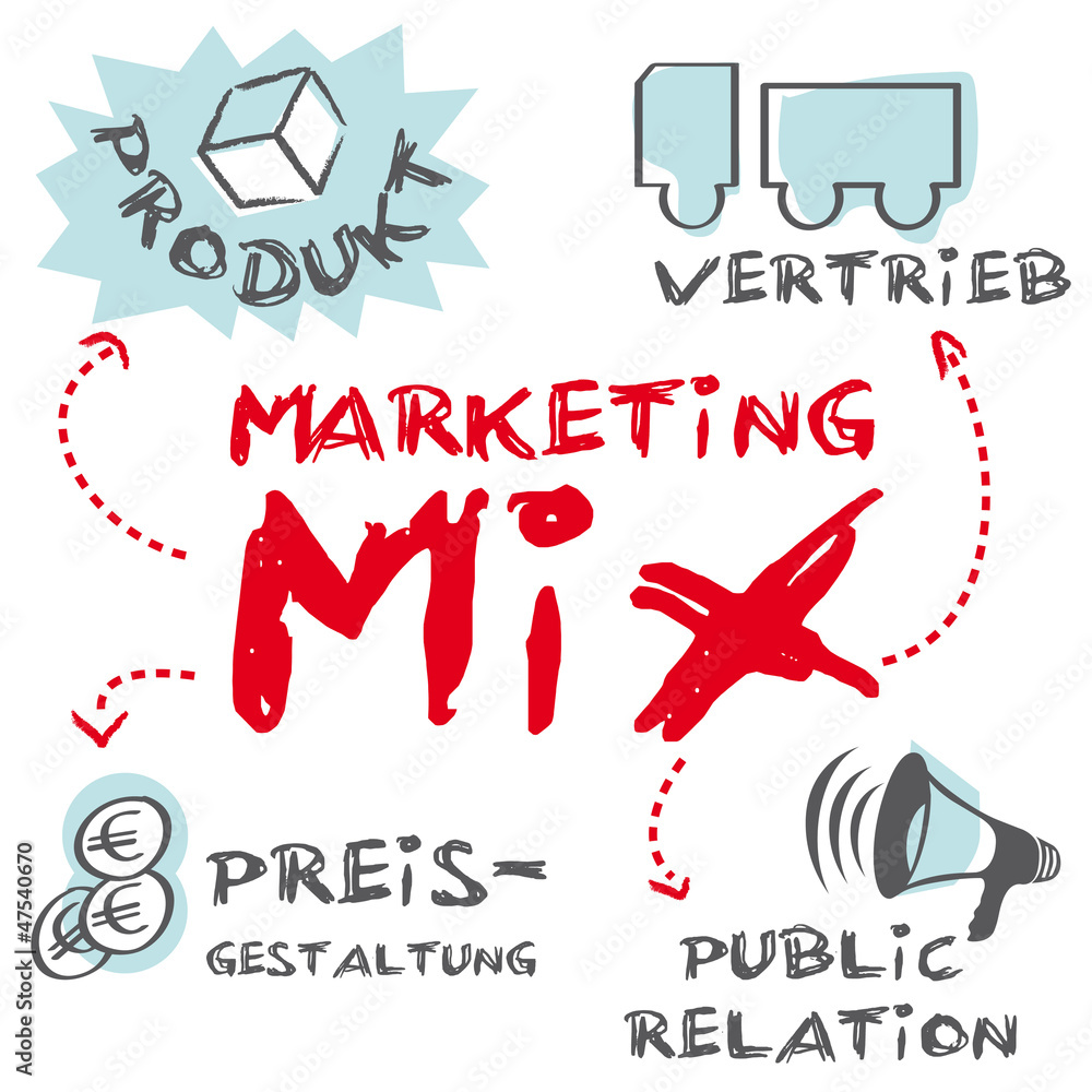 Marketing Mix Illustration Stock Vector | Adobe Stock