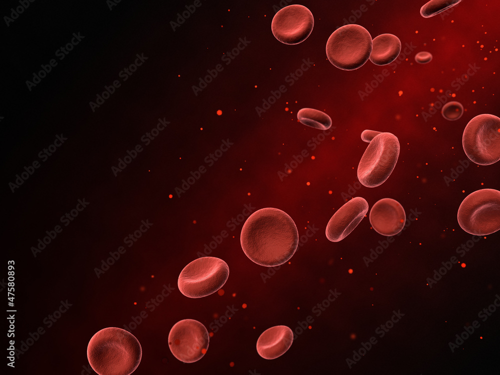 3d illustration of blood particles splash Stock Illustration | Adobe Stock