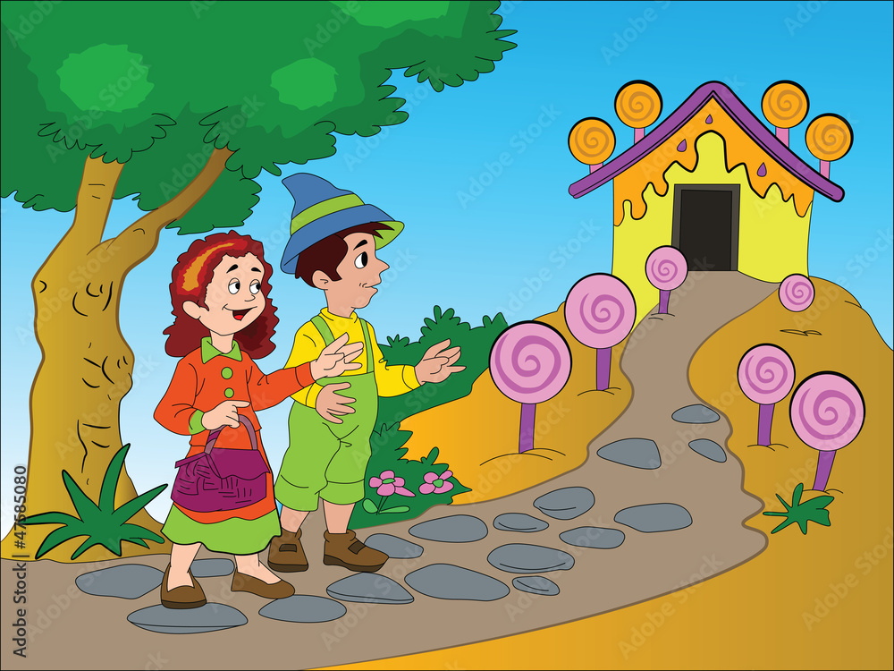Hansel and Gretel, illustration Stock Vector | Adobe Stock