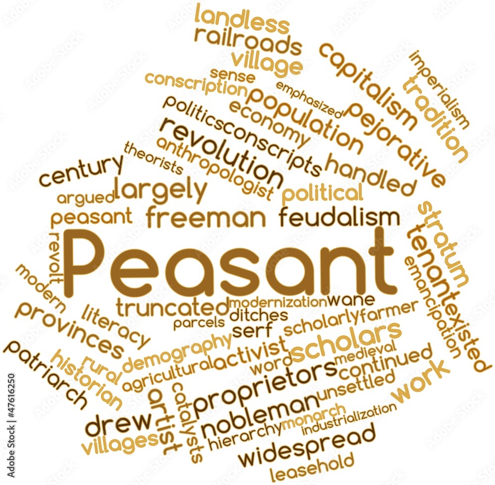 Word cloud for Peasant Stock Illustration | Adobe Stock